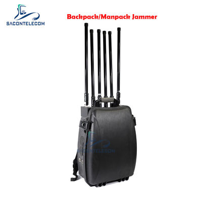 8 Channels Manpack Jammer 20-3000mhz 120watts 100m Radius Built In Battery