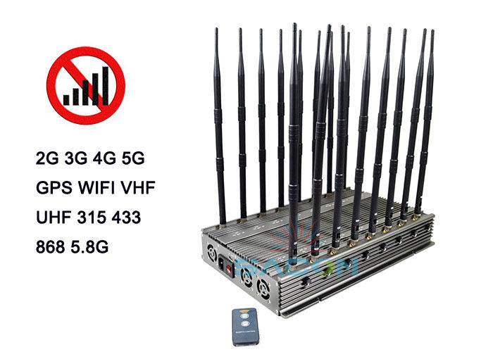 100w Powerful 5G Signal Jammer Blocker WiFi 2.4G 5.2G 5.8G 2G 3G 4G ...
